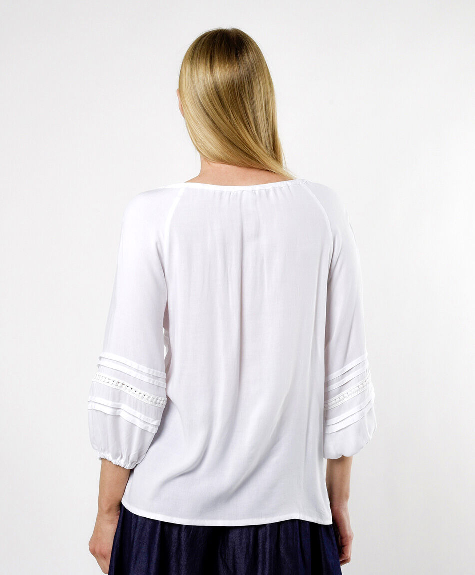 Blusa mujer detalles calados lazo - TRICOT