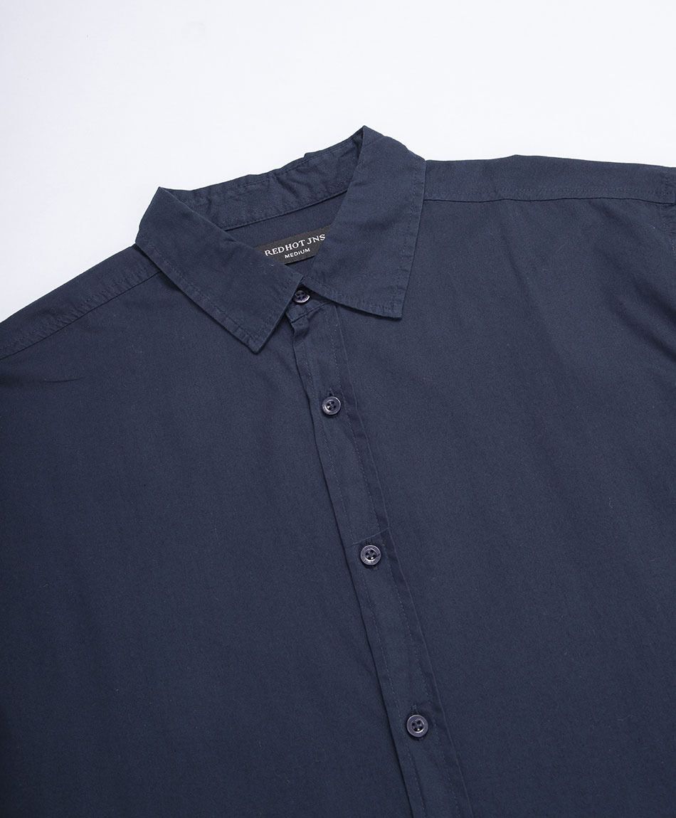 Camisa hombre lisa azul - TRICOT