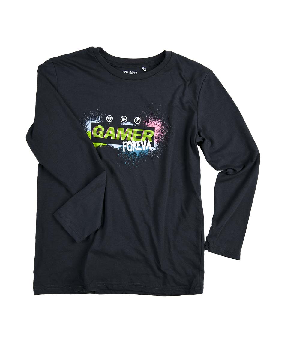 Polera niño gamer manga larga - TRICOT