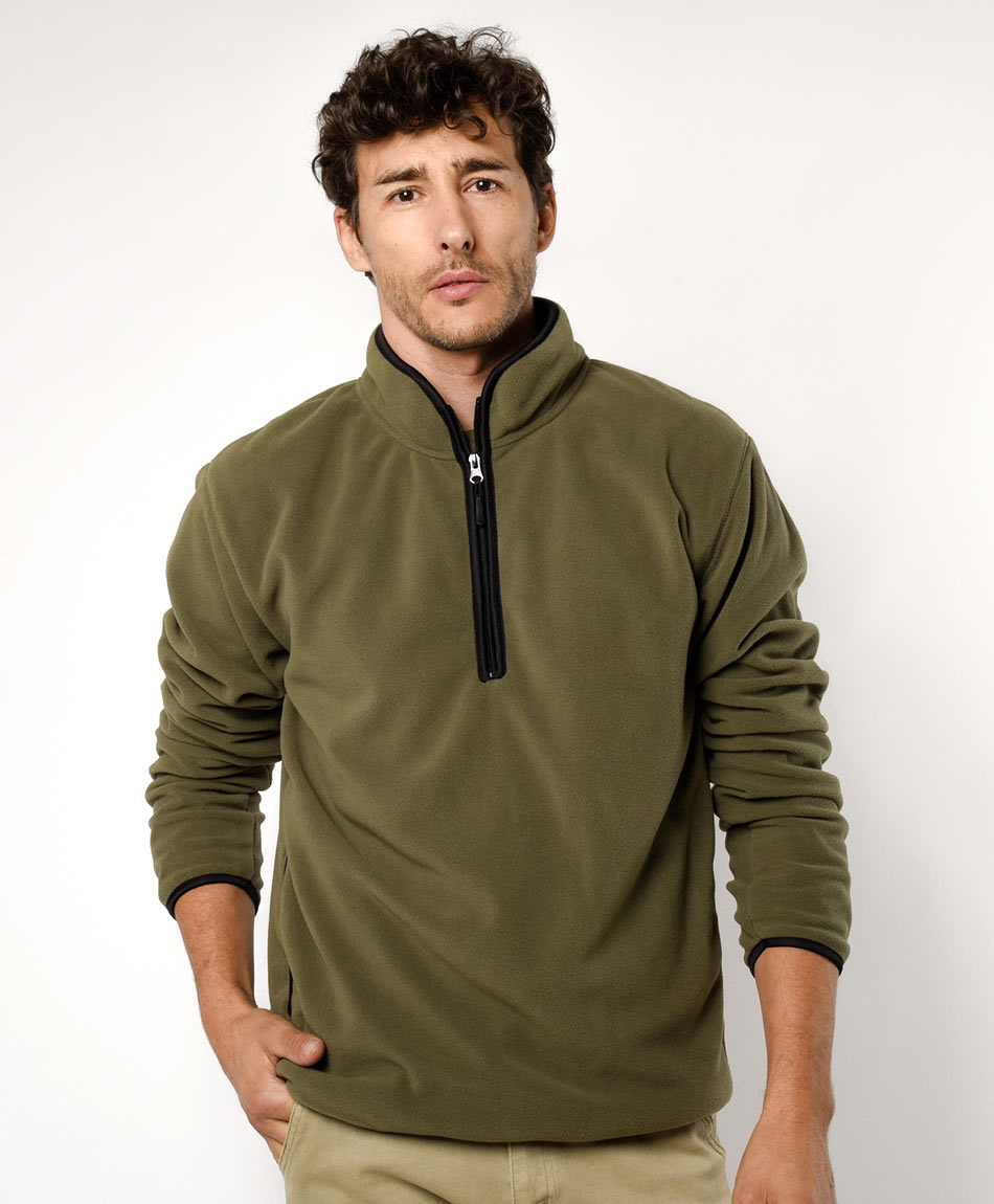Polar hombre clásico medio cierre liso color - TRICOT