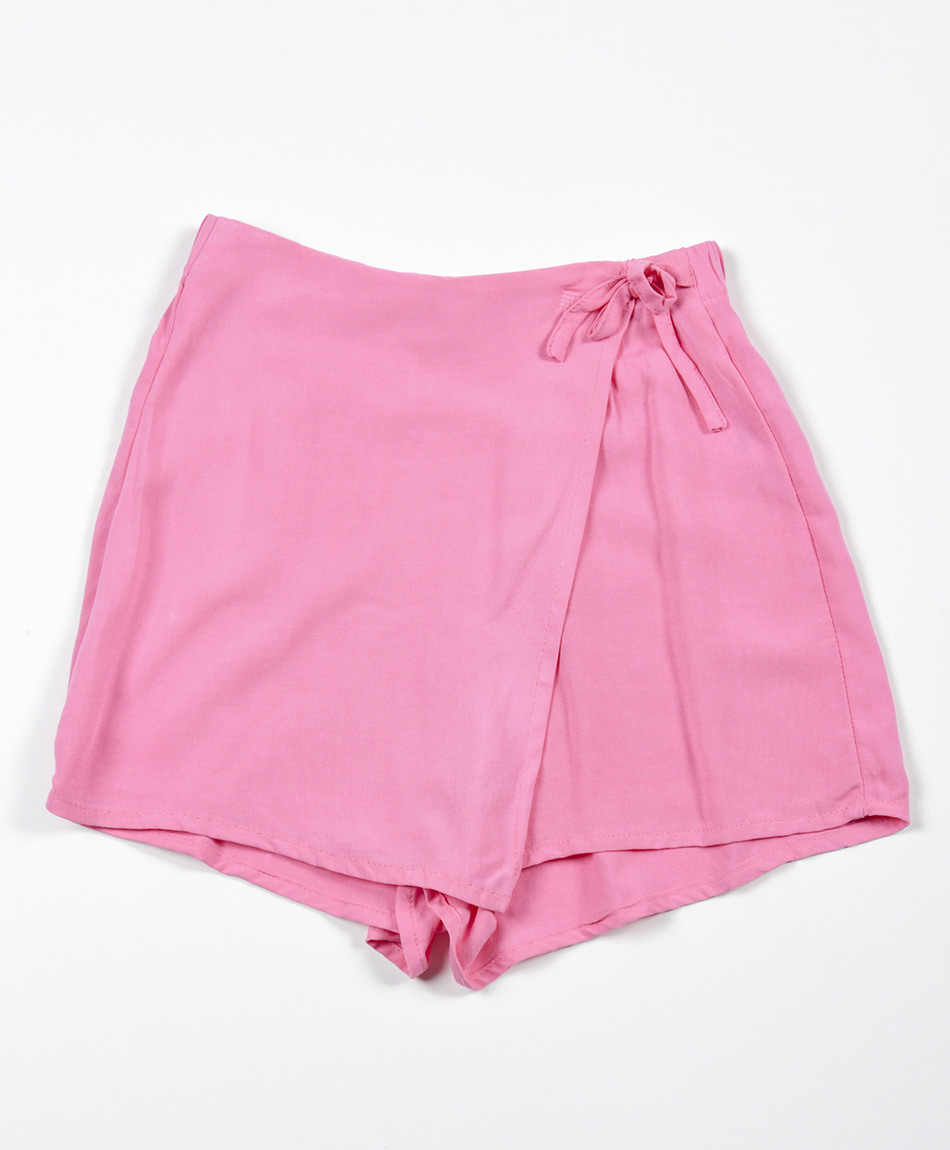 Short niña estilo falda lazo fucsia - TRICOT