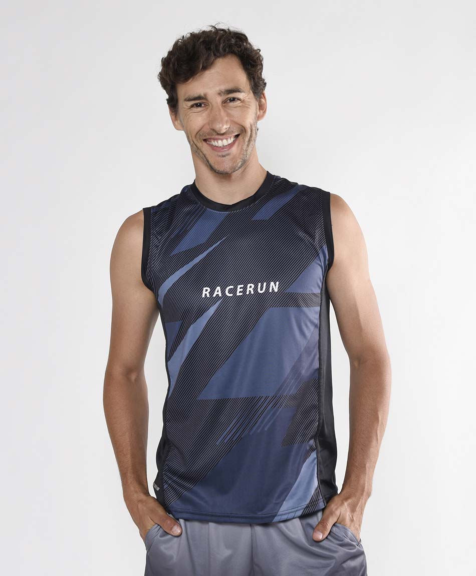 Polera deportiva hombre running líneas - TRICOT