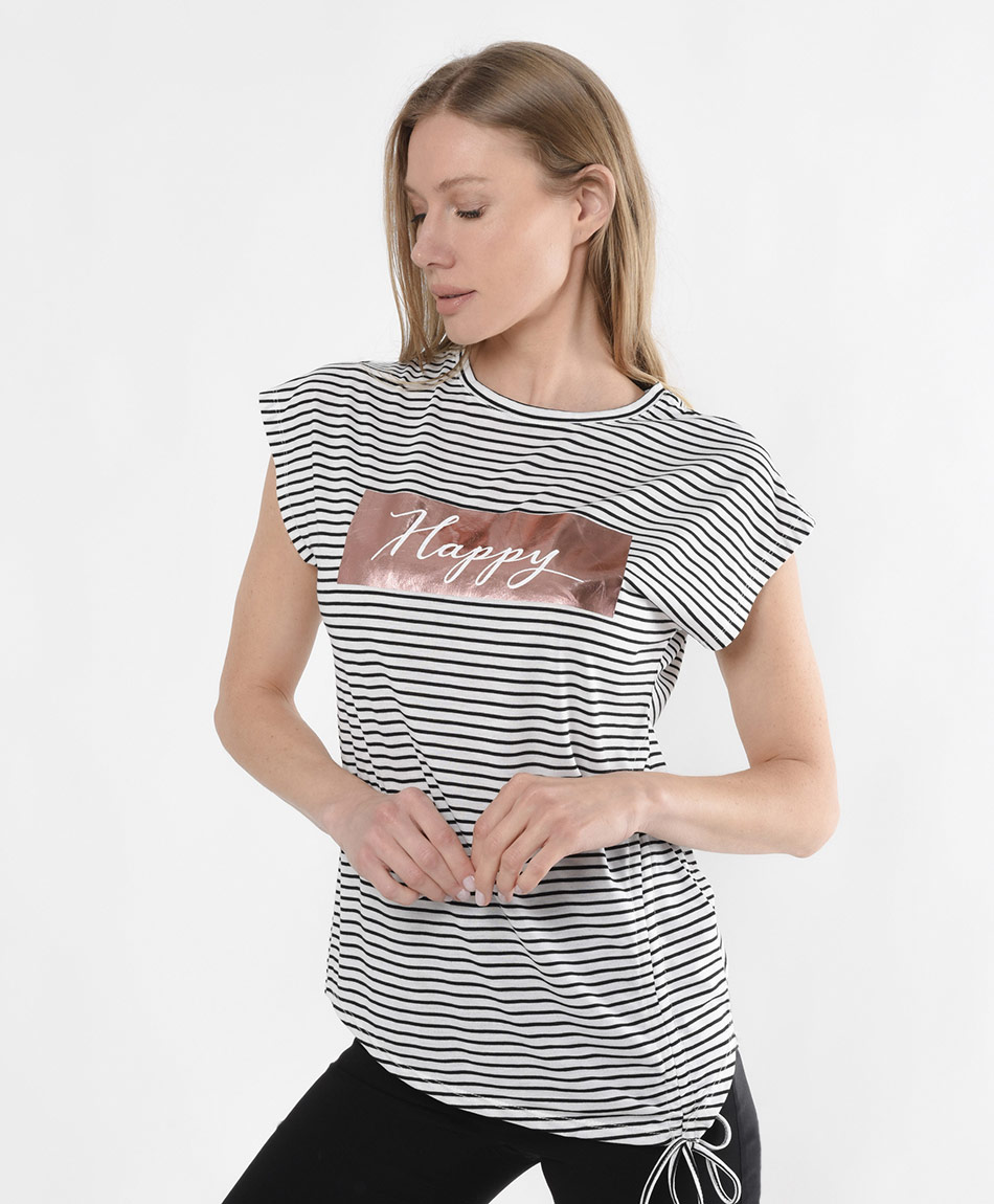 Polera mujer rayas larga - TRICOT
