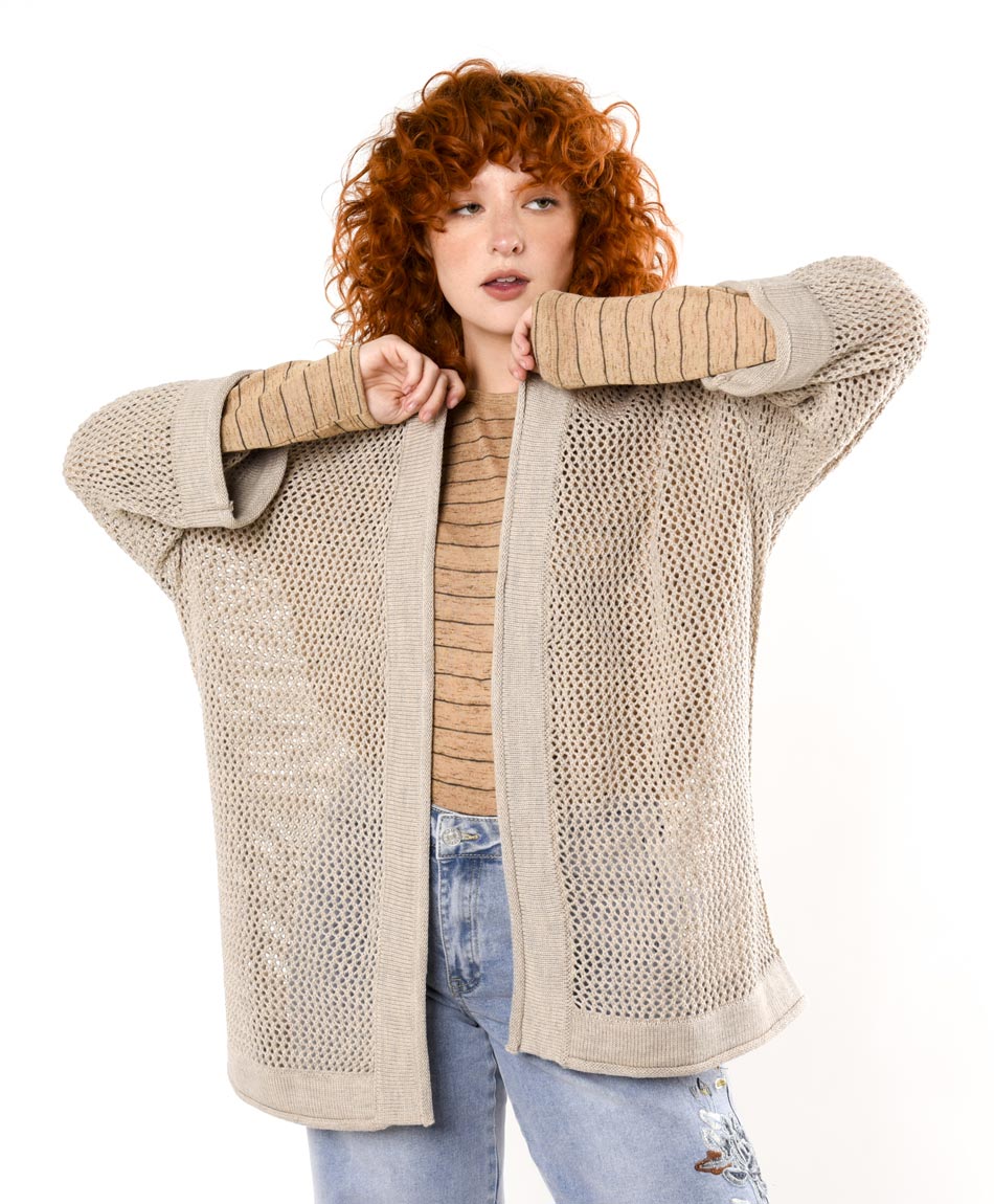 Cardigan mujer calado - TRICOT