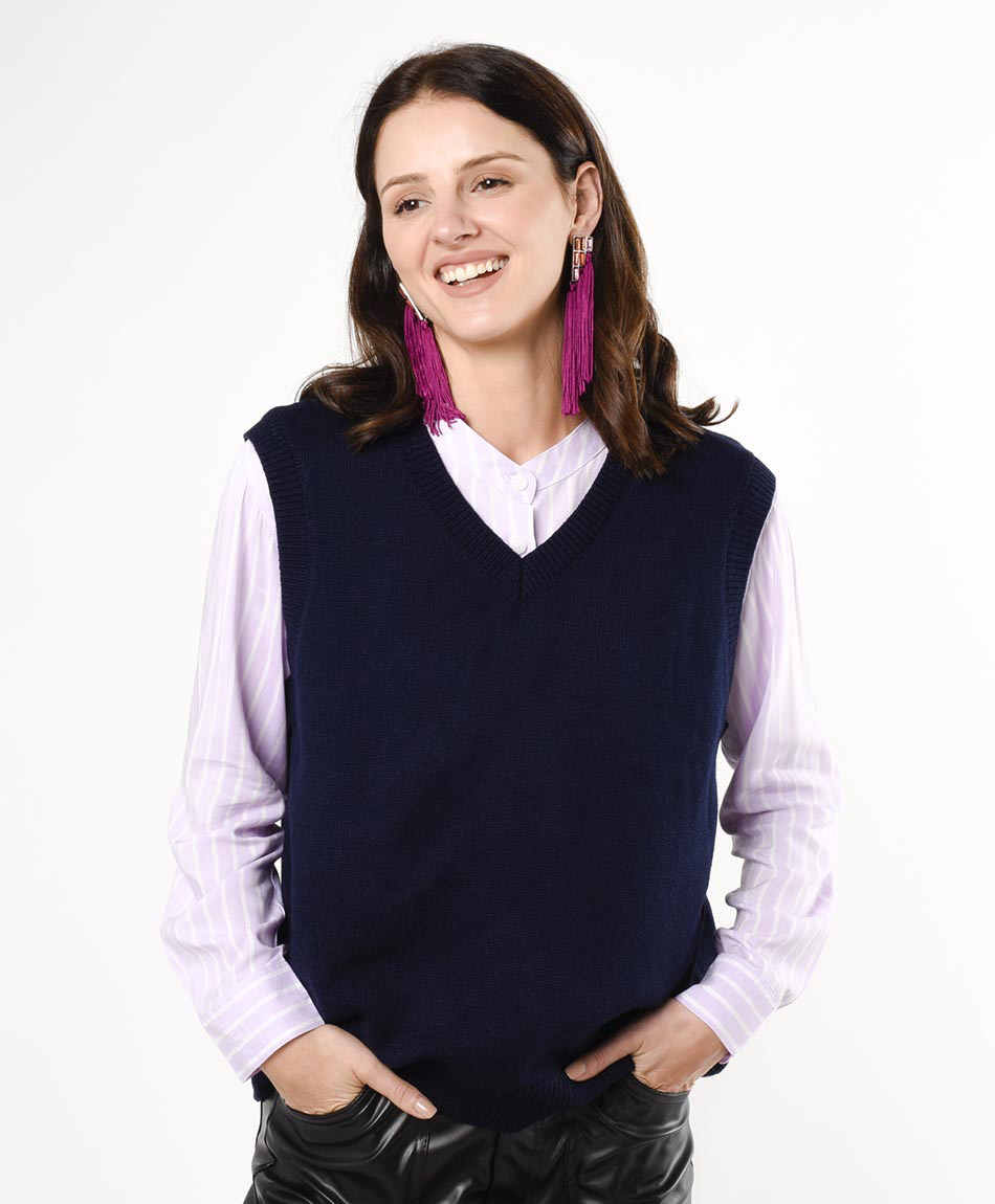 Sweater mujer liso sin mangas - TRICOT