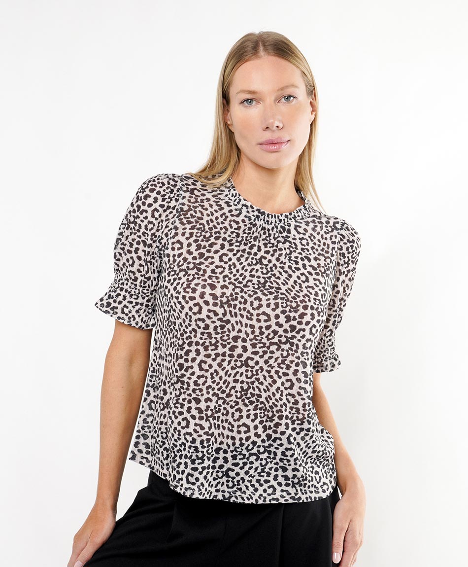 Polera mujer animal print mangas - TRICOT
