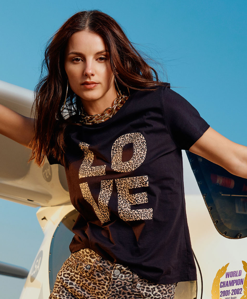 Polera mujer love animal print - TRICOT
