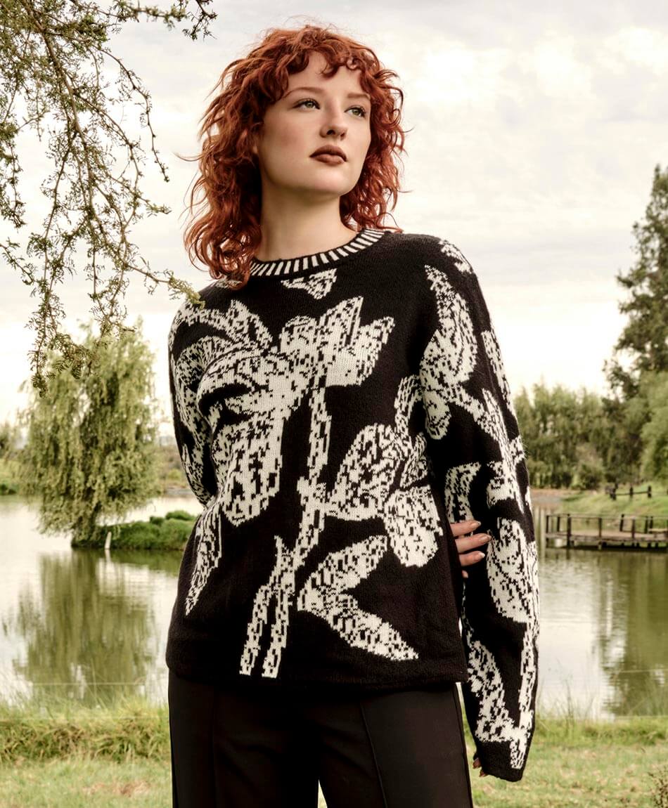 Sweater mujer floreado - TRICOT