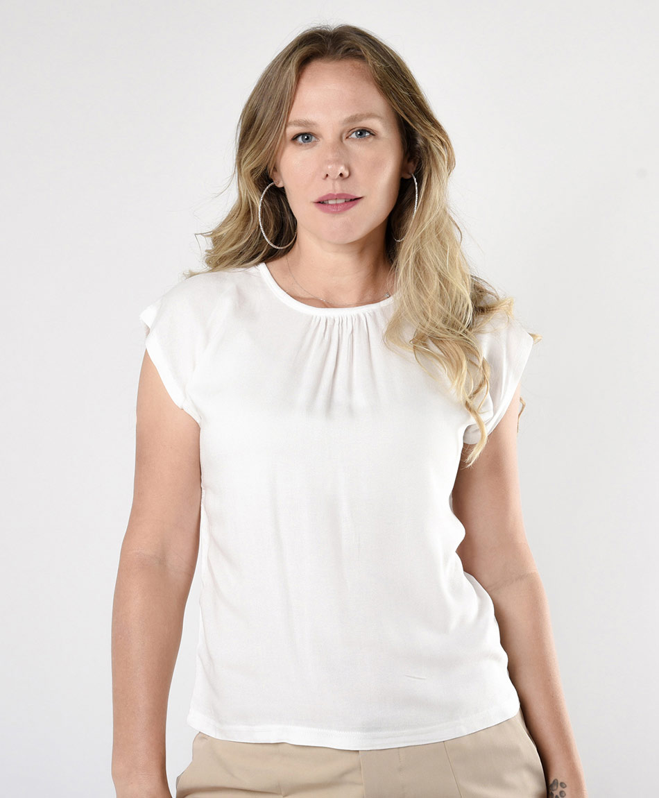 Polera mujer lisa mini manga - TRICOT