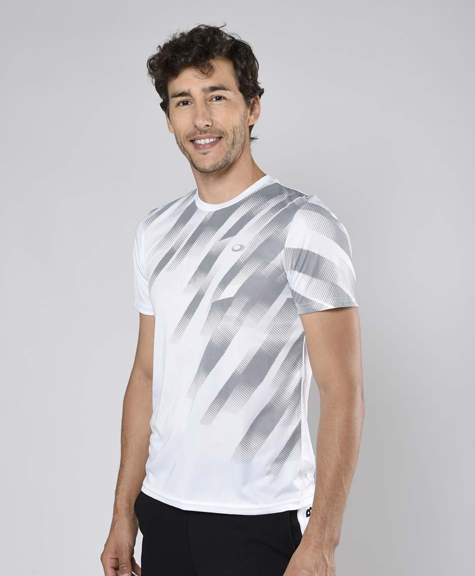 Polera deportiva hombre running líneas - TRICOT