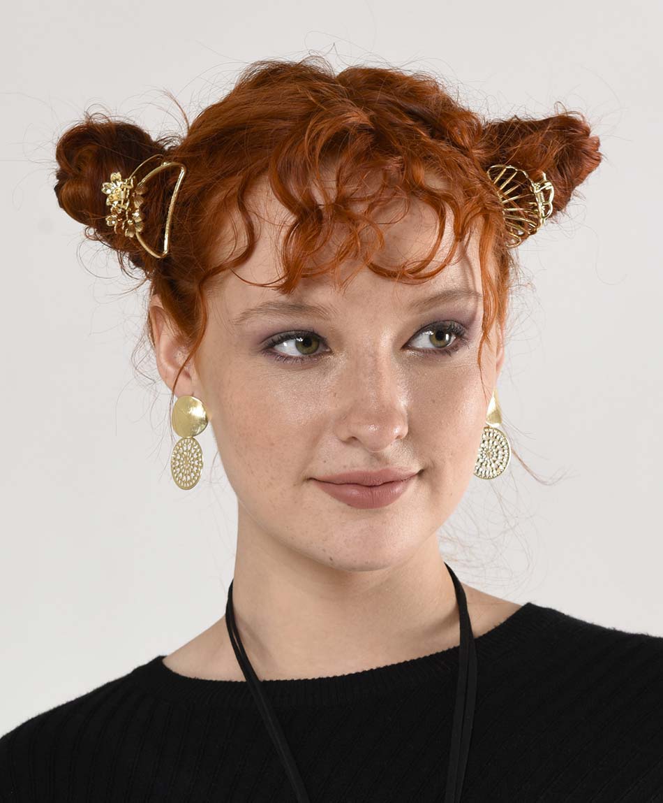 Set de trabas mujer doradas 3 piezas - TRICOT