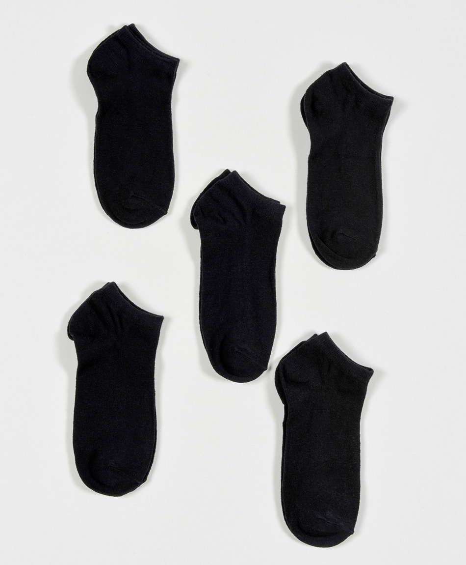 Pack 5 calcetines mujer cortos negros - TRICOT