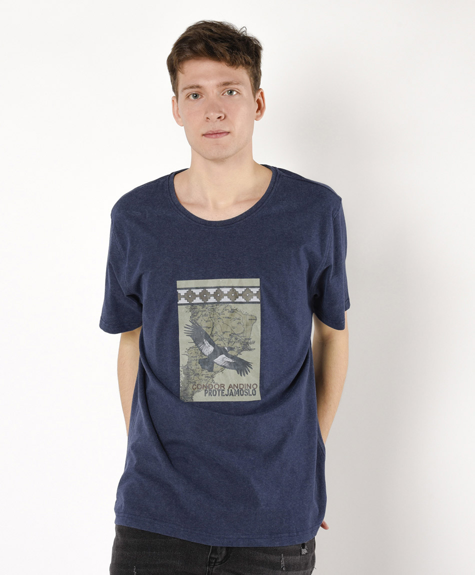 Polera hombre estampado condor - TRICOT