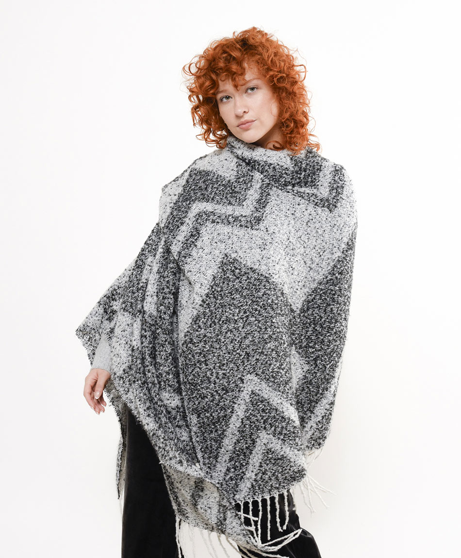 Poncho mujer zigzag - TRICOT