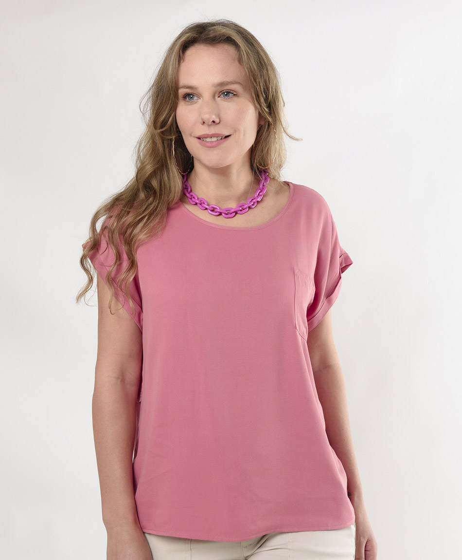 Blusa mujer oversize bolsillo - TRICOT