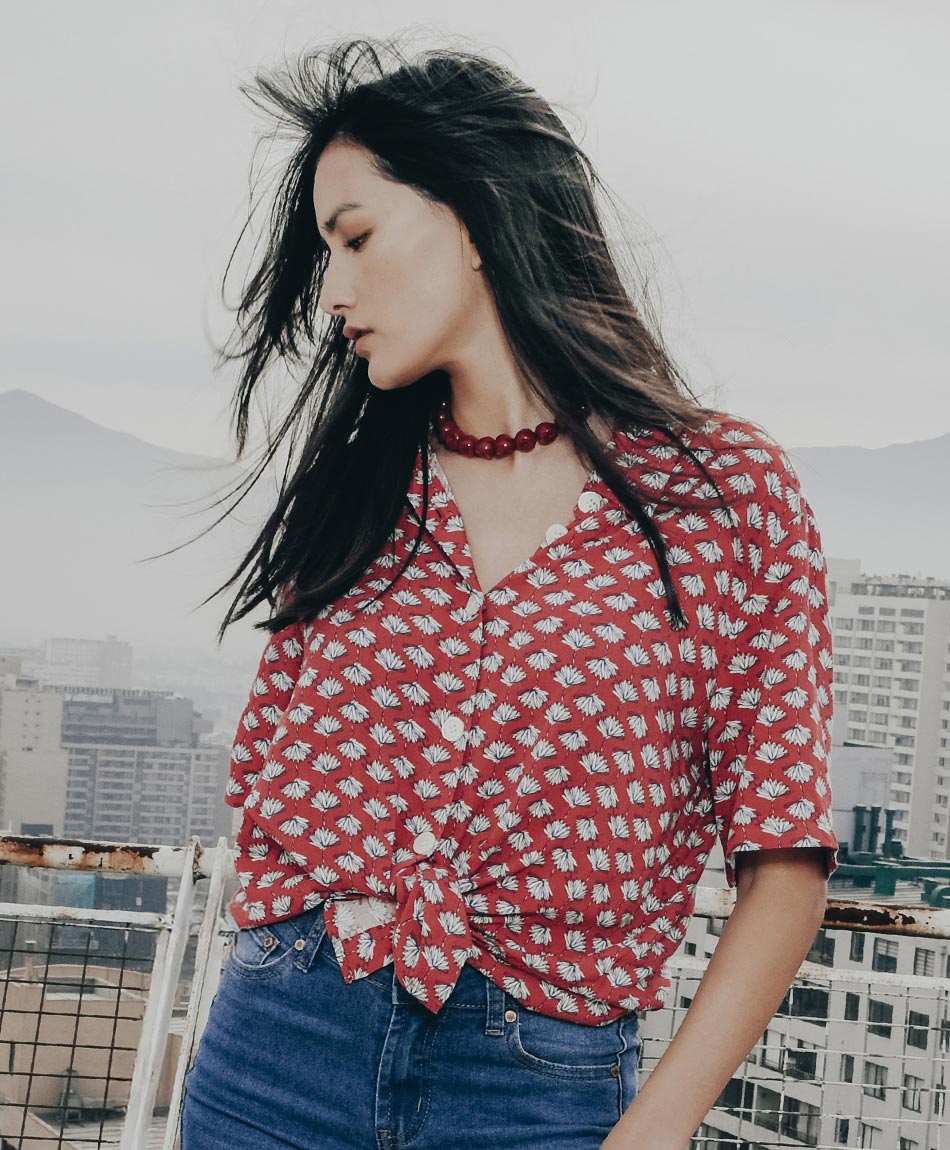 Blusa mujer print flor - TRICOT