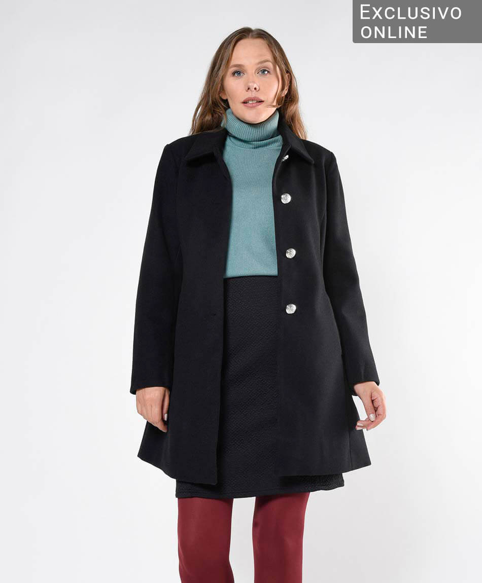 Abrigo mujer abotonado - TRICOT