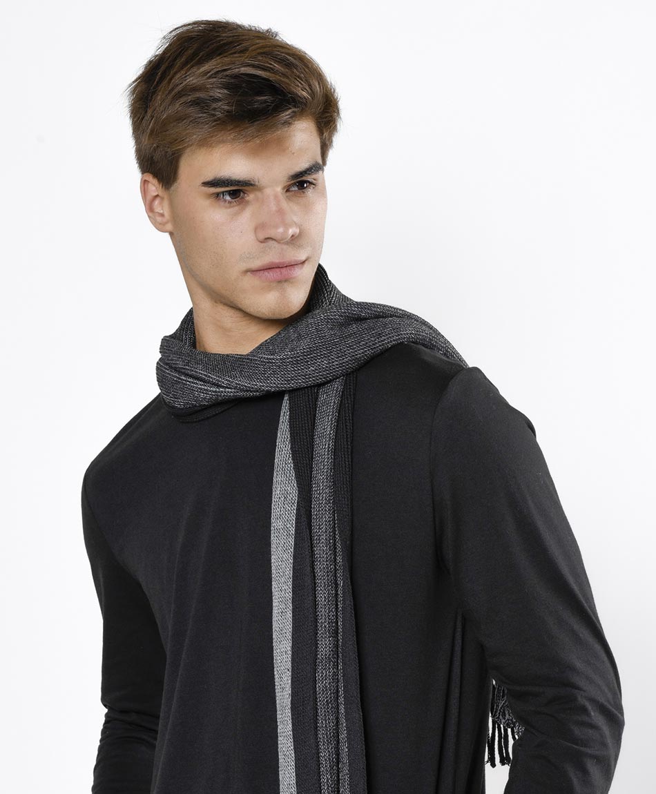 Bufanda hombre flecos - TRICOT