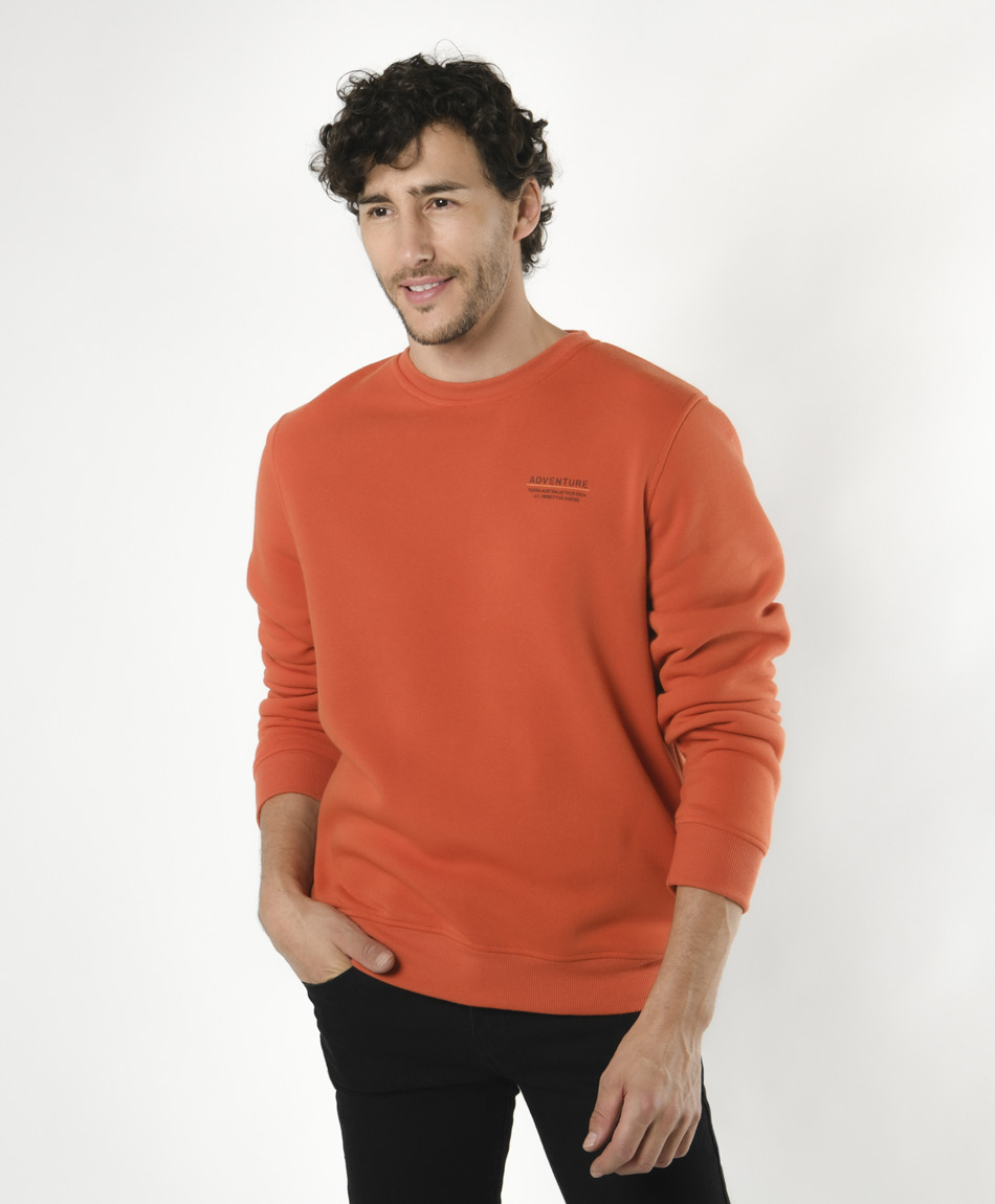 Polerón hombre doble estampado montaña - TRICOT