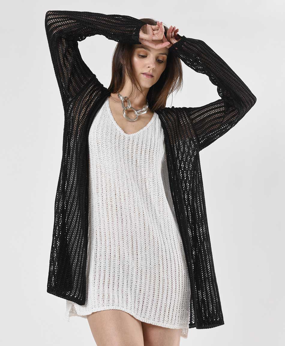 Cardigan mujer calado - TRICOT