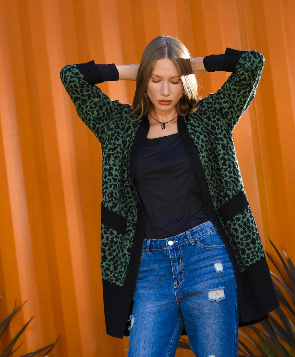 Cardigan mujer animal print - TRICOT