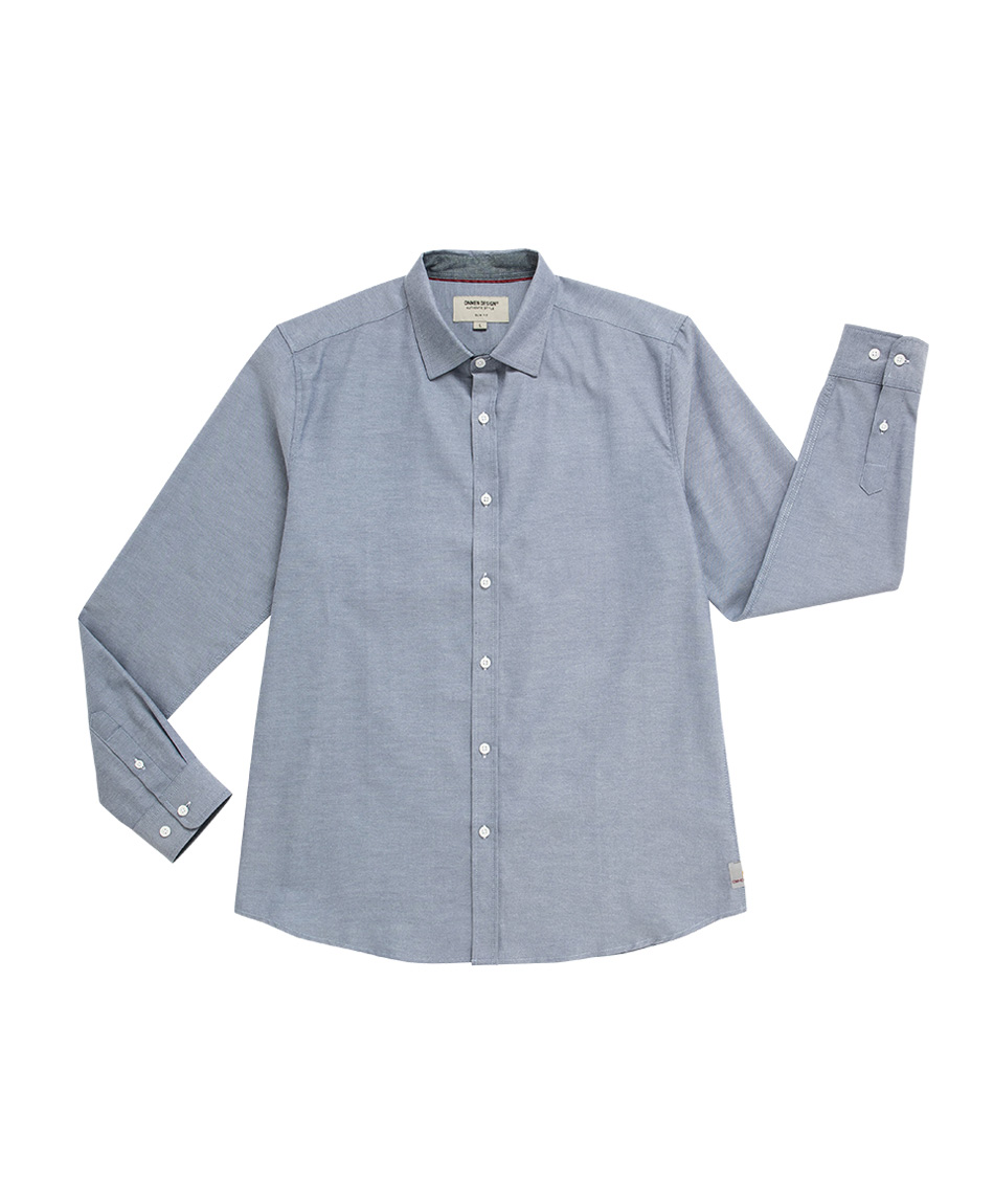 Camisa hombre manga larga gris - TRICOT