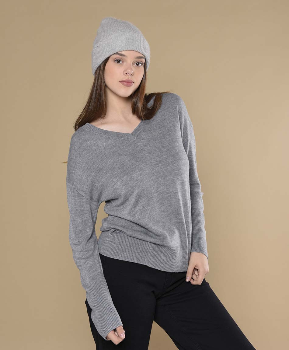 Sweater mujer espalda en v - TRICOT