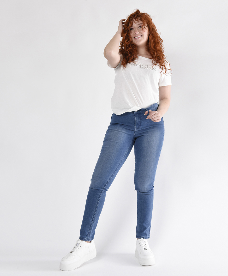 Jeans mujer desgastado skinny fit - TRICOT