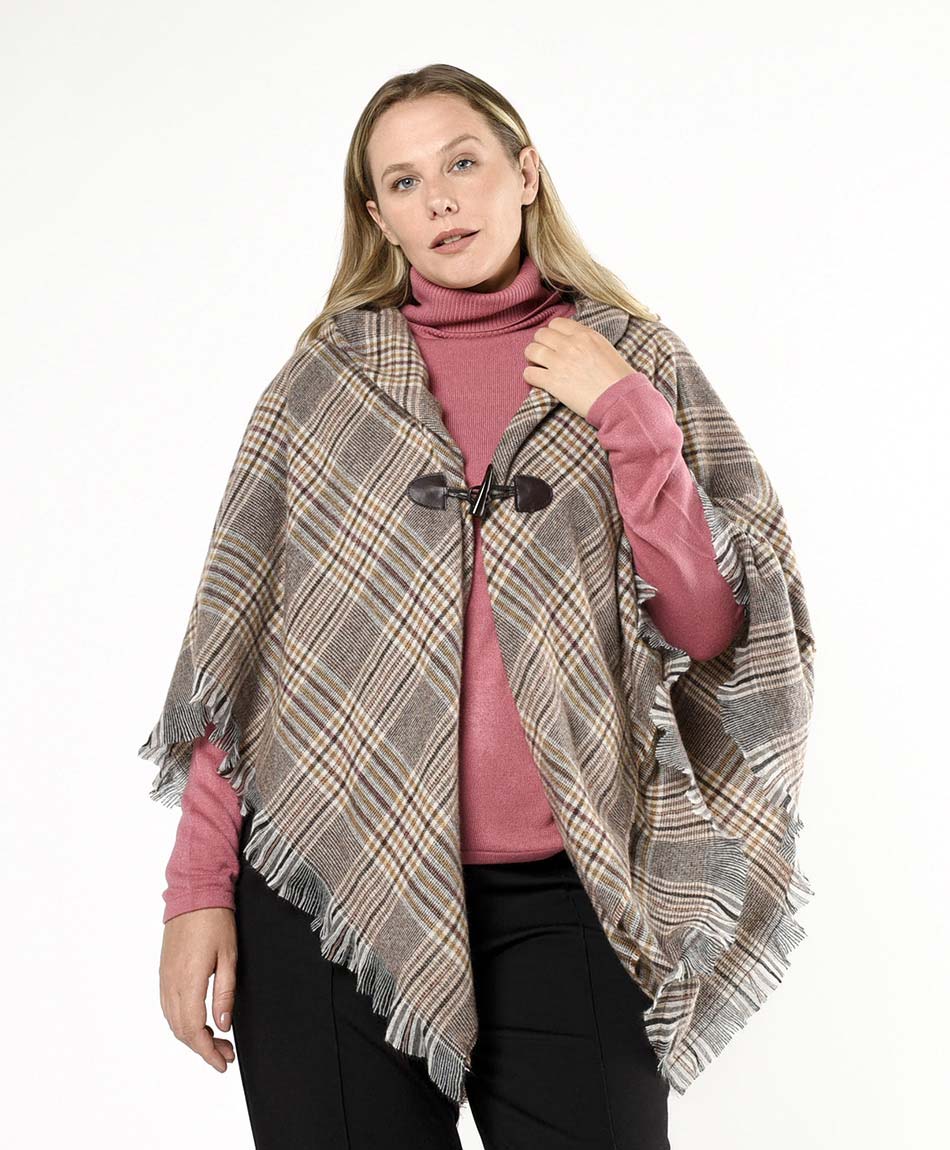 Poncho mujer cuadrille gancho - TRICOT