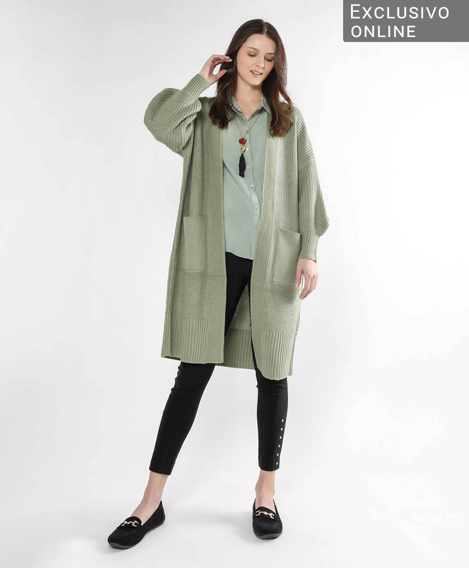 Cardigan mujer extra largo oversize - TRICOT